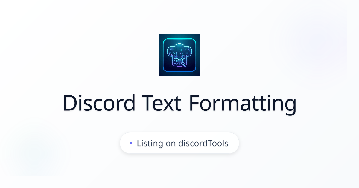 Discord Text Formatting | discordTools